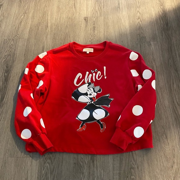 Disney | Tops | Disneyland Paris Minnie Mouse Chic Crewneck Sweatsh ...